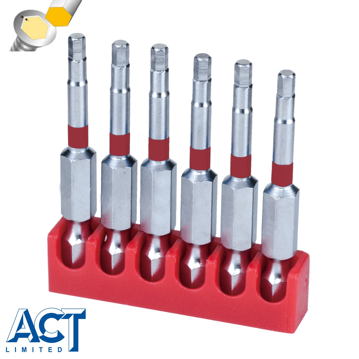 Sloky 50mm Bits for HEXAGON Screws 6 Pcs - H015,H020,H025,H030,H040,H0 ...